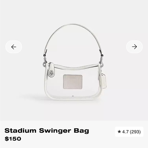Coach | Bags | Coach Clear Stadium Swinger Shoulder Bag | Poshmark
